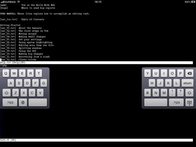 [iPad, iPhone] Vim: プログラマー必見。あのVimエディターがアプリになった！無料。 | AppBank
